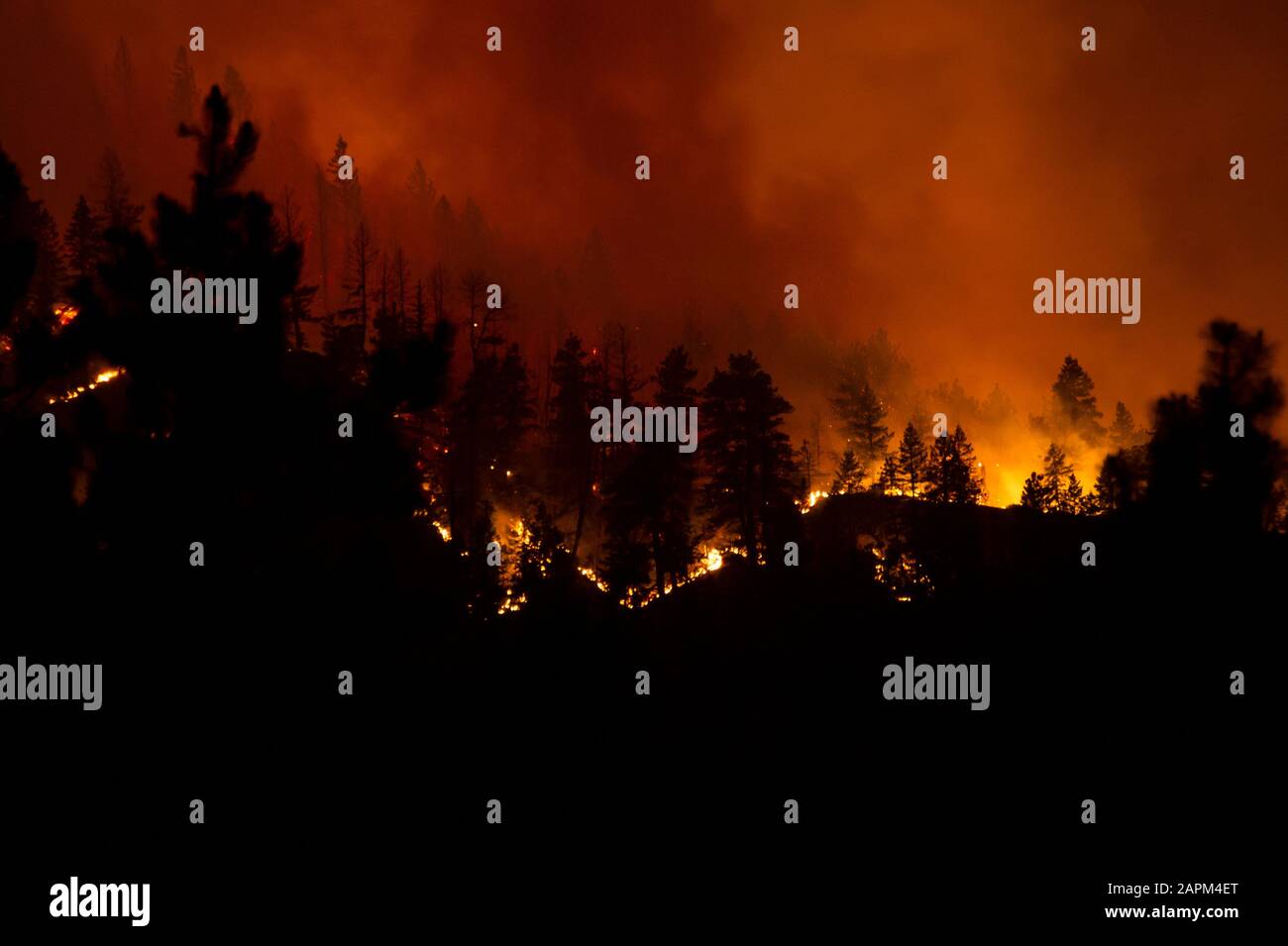 High Park Fire roaring in mountains above Poudre Park Stock Photo - Alamy