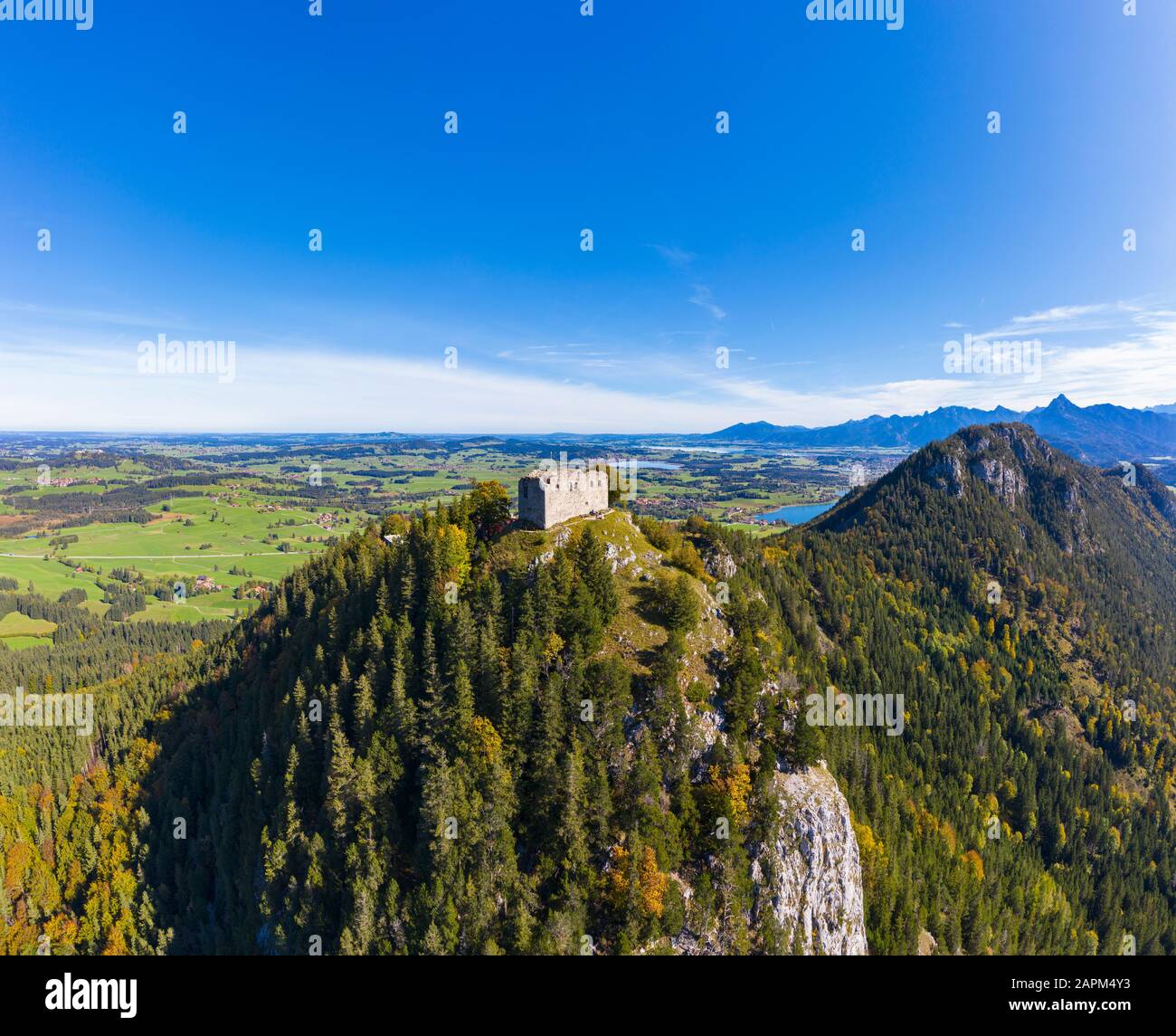 Burgruine Falkenstein, bei Pfronten, Ostallg u, Allg u, Luftbild ...