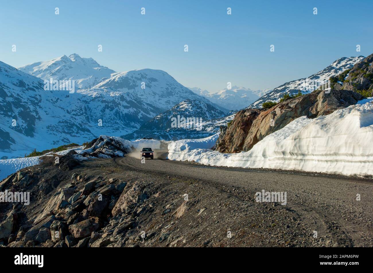 Offroad driving by Boundary Ranges near Salmon glacier between British ...