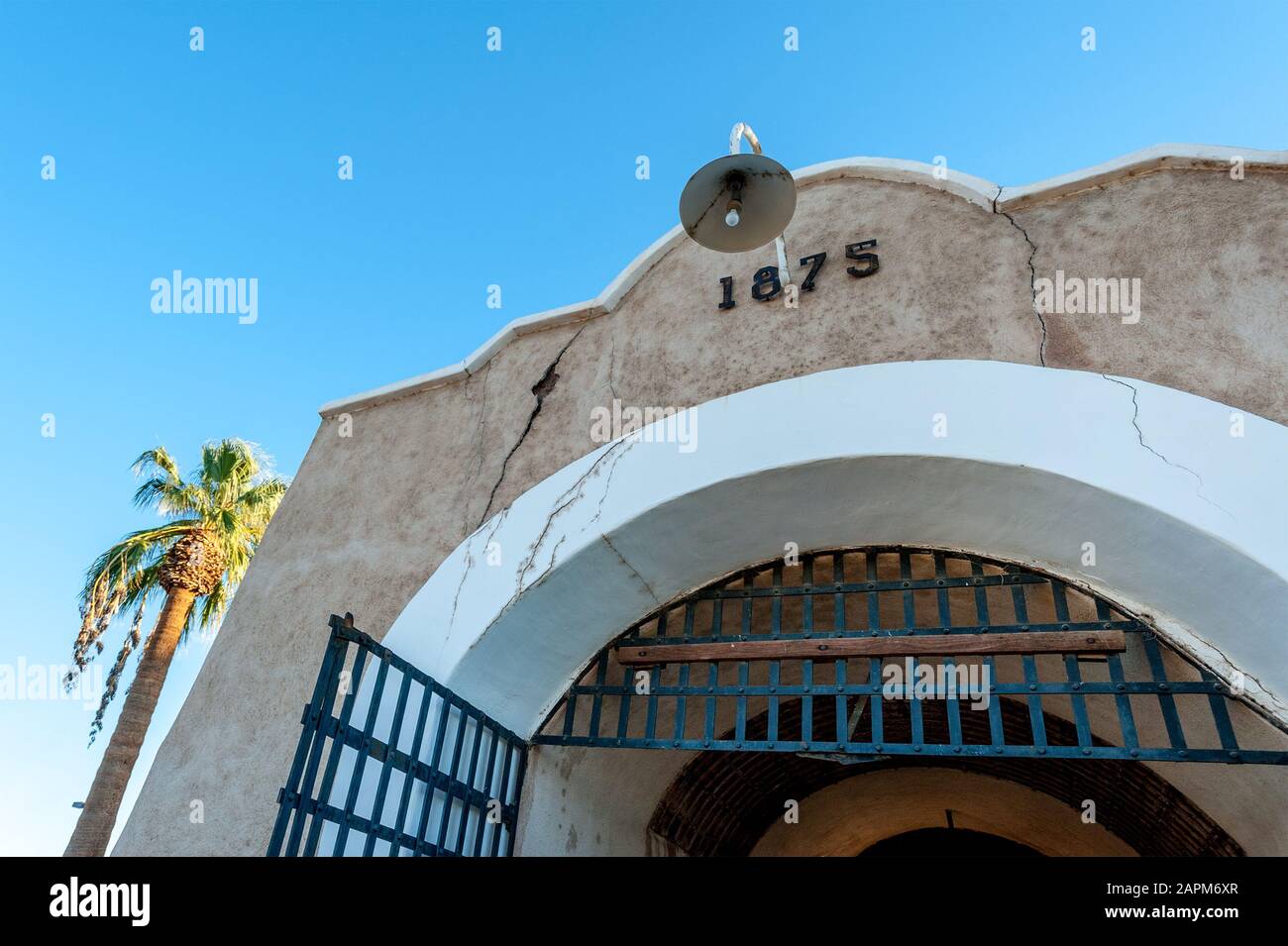 Front gates to Yuma territorial prison, Arizona state historic park ...