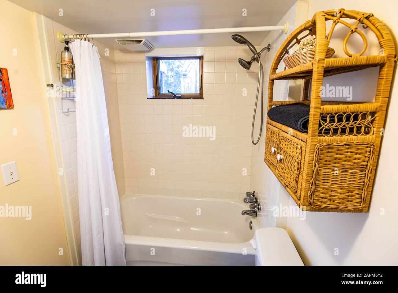 Classic american bathroom with shower village style design Stock Photo ...