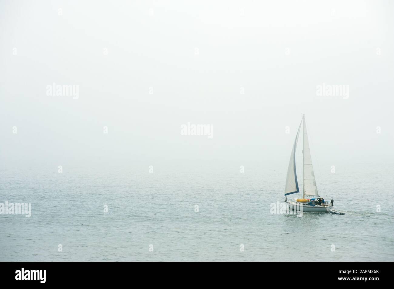 Sailing ship fog foggy sail boat hi-res stock photography and images ...