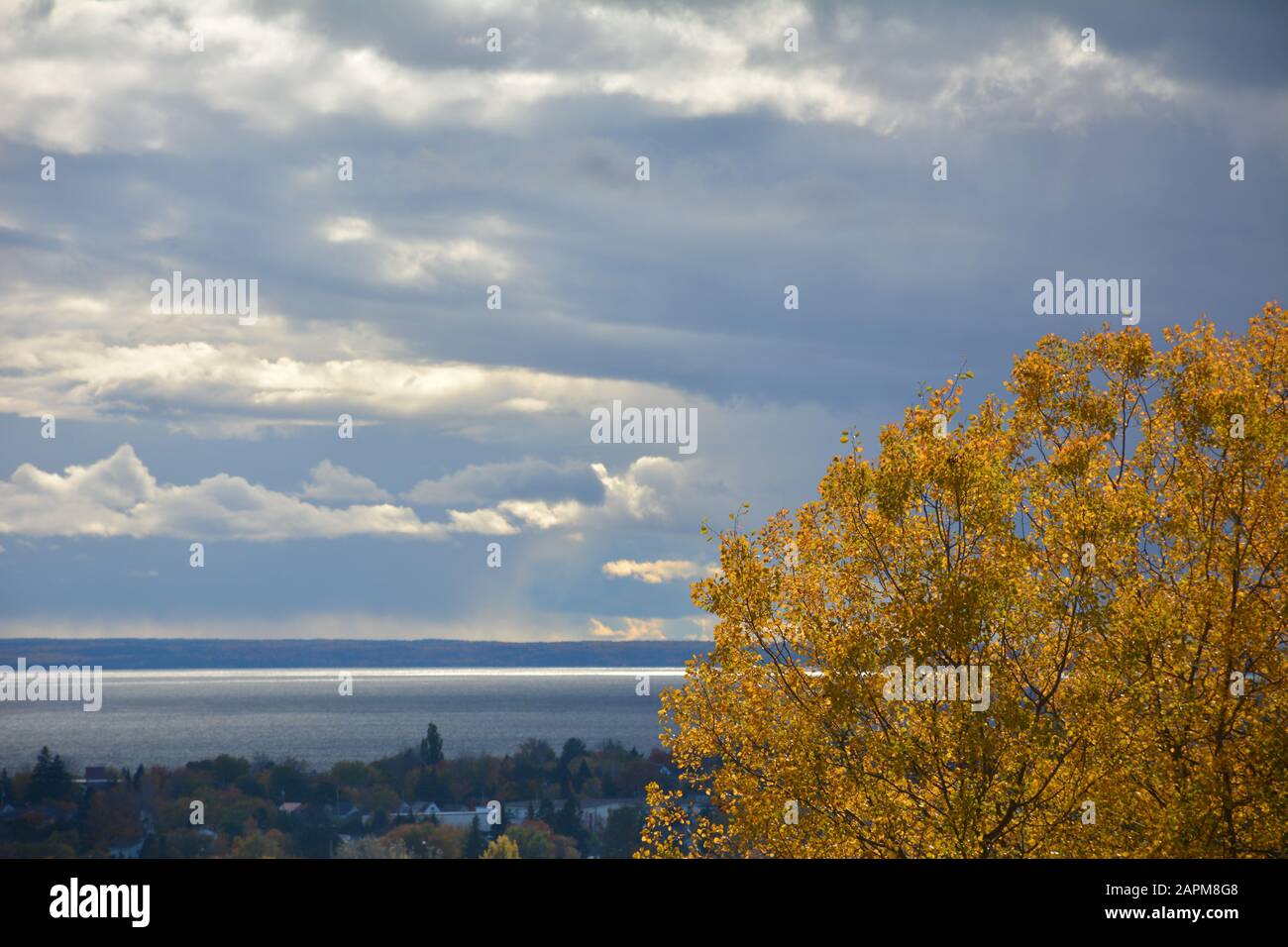 Autumn park with colourful leaves at North Bay, Ontario Stock Photo - Alamy