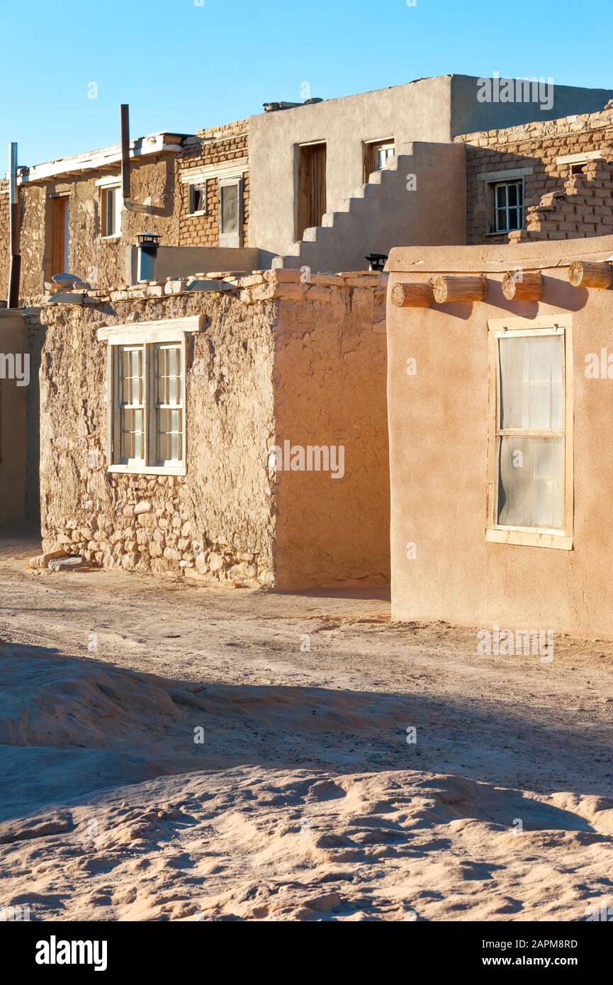 Traditional ladders of Acoma Pueblo (Sky city), famous Native American ...