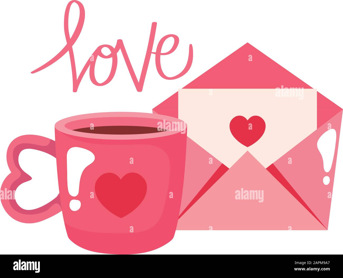 Isolated cup coffee envelope hi-res stock photography and images - Alamy