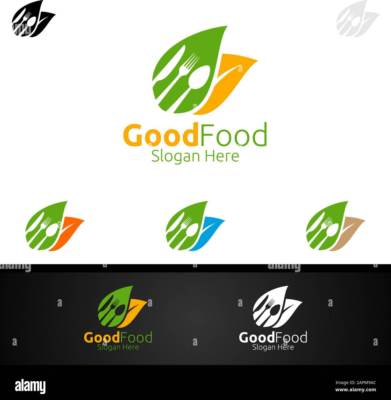 Healthy Food Logo Template. Organic Vector Design.for Menu Restaurant ...