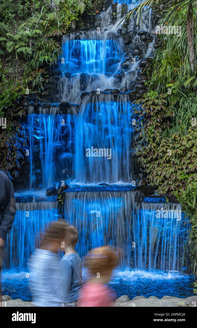 Blue waterfall at Festival of Lights Stock Photo - Alamy