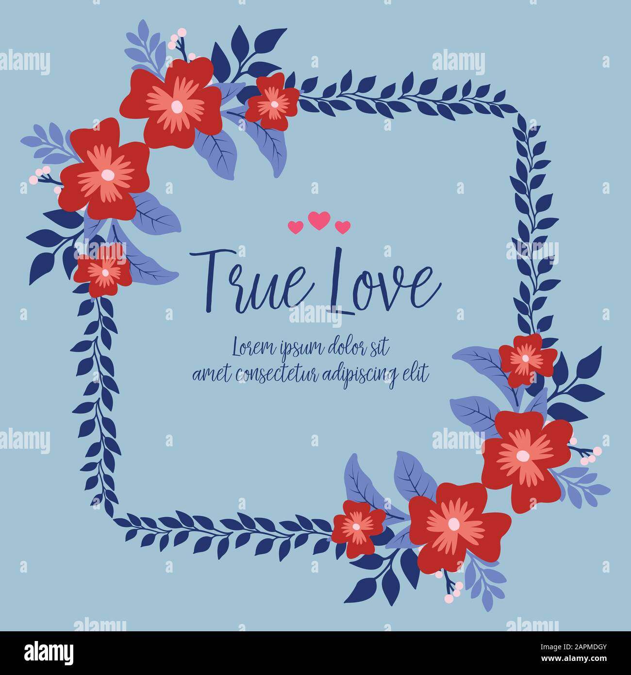 Seamless Style and elegant design of true love invitation card, with ...