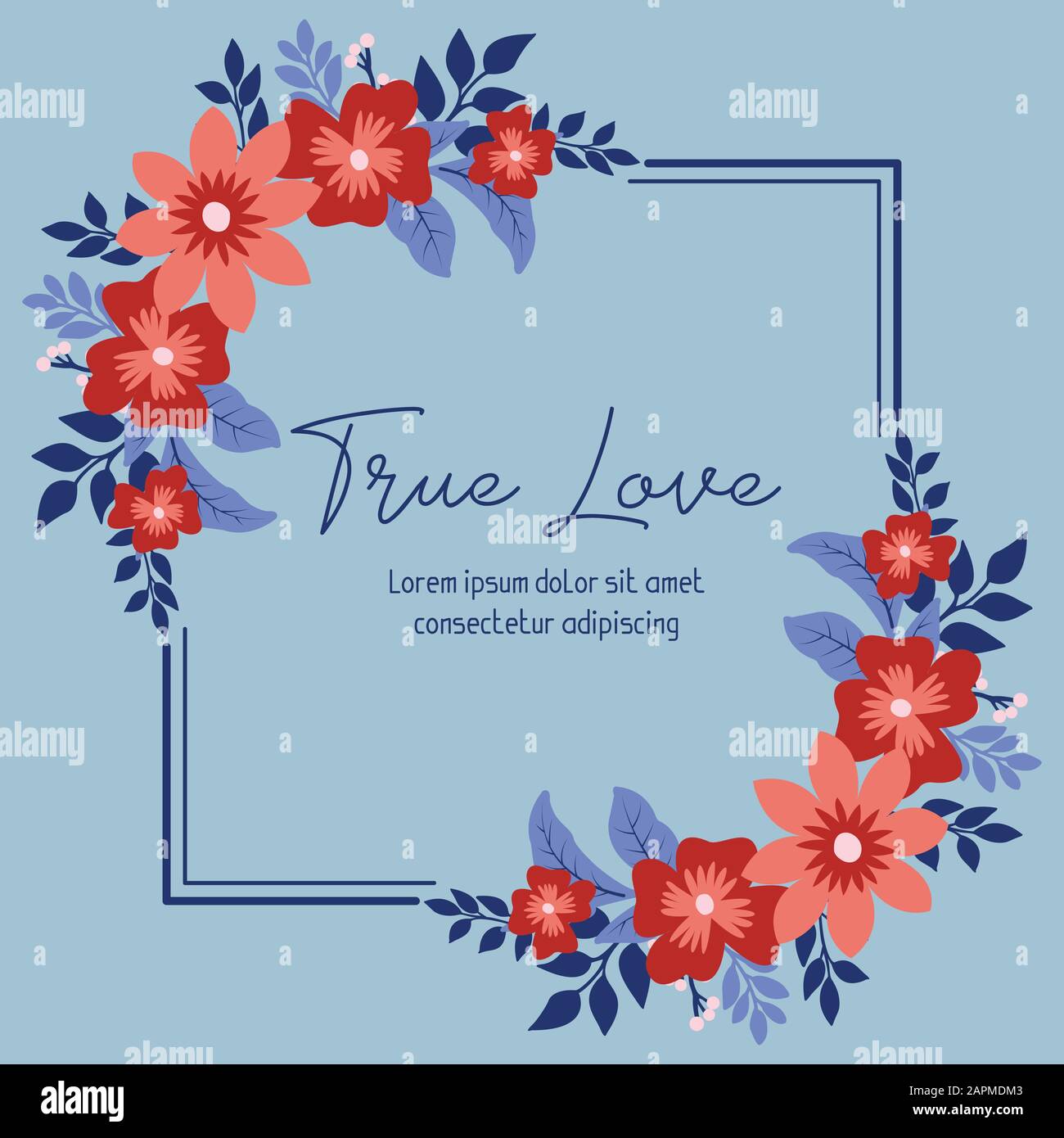 Seamless Style and elegant design of true love invitation card, with ...