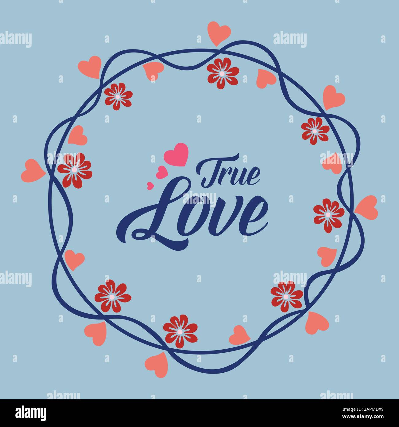 Decoration for true love invitation card, with beautiful red wreath ...