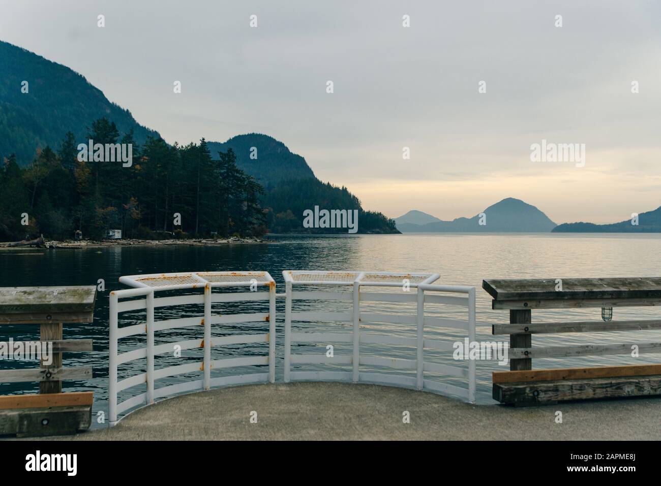 observation deck on the lake. marina Stock Photo - Alamy