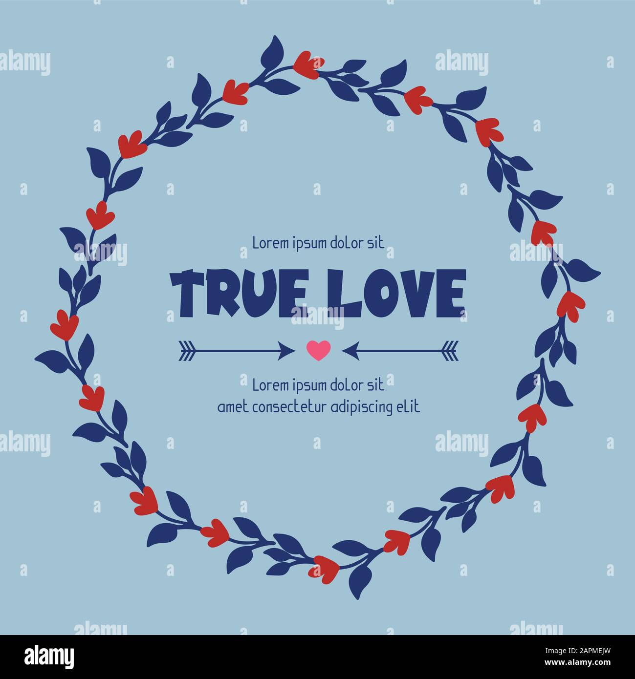 Beautiful true love invitation card design, with ornate of leaf and ...