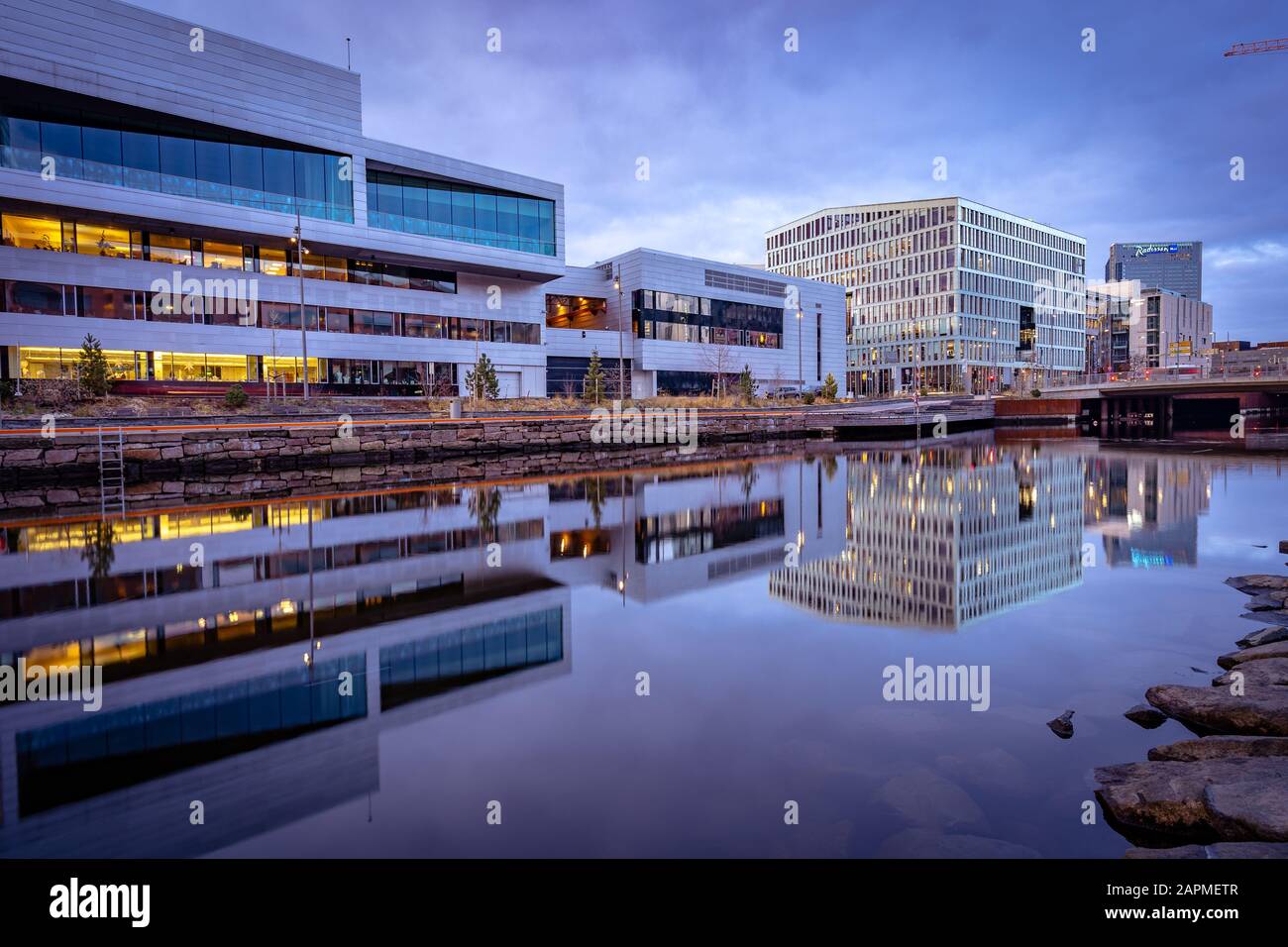 Oslo, Norway - Opera House from the back at dusk Stock Photo - Alamy