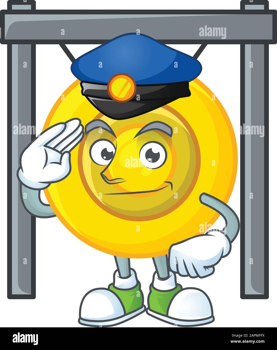A character design of chinese gong in a Police officer costume Stock ...
