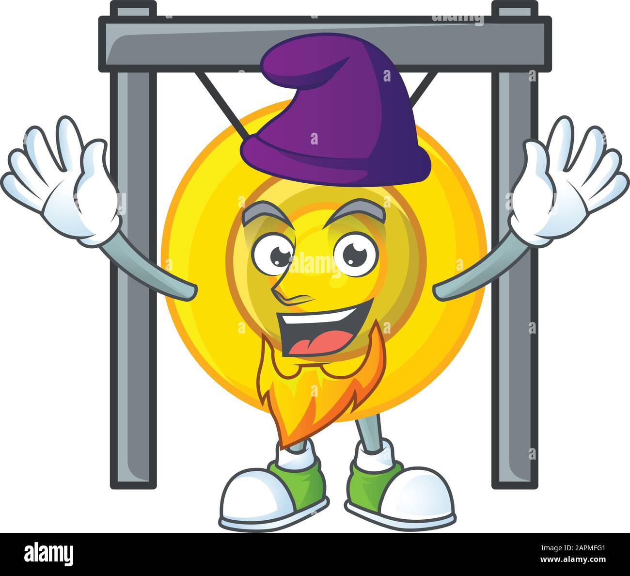 Cute chinese gong mascot cartoon dressed as an Elf Stock Vector Image ...