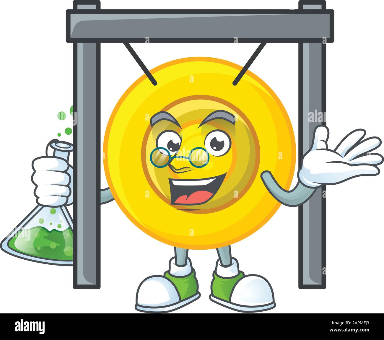 Smart Professor chinese gong cartoon character with glass tube Stock ...