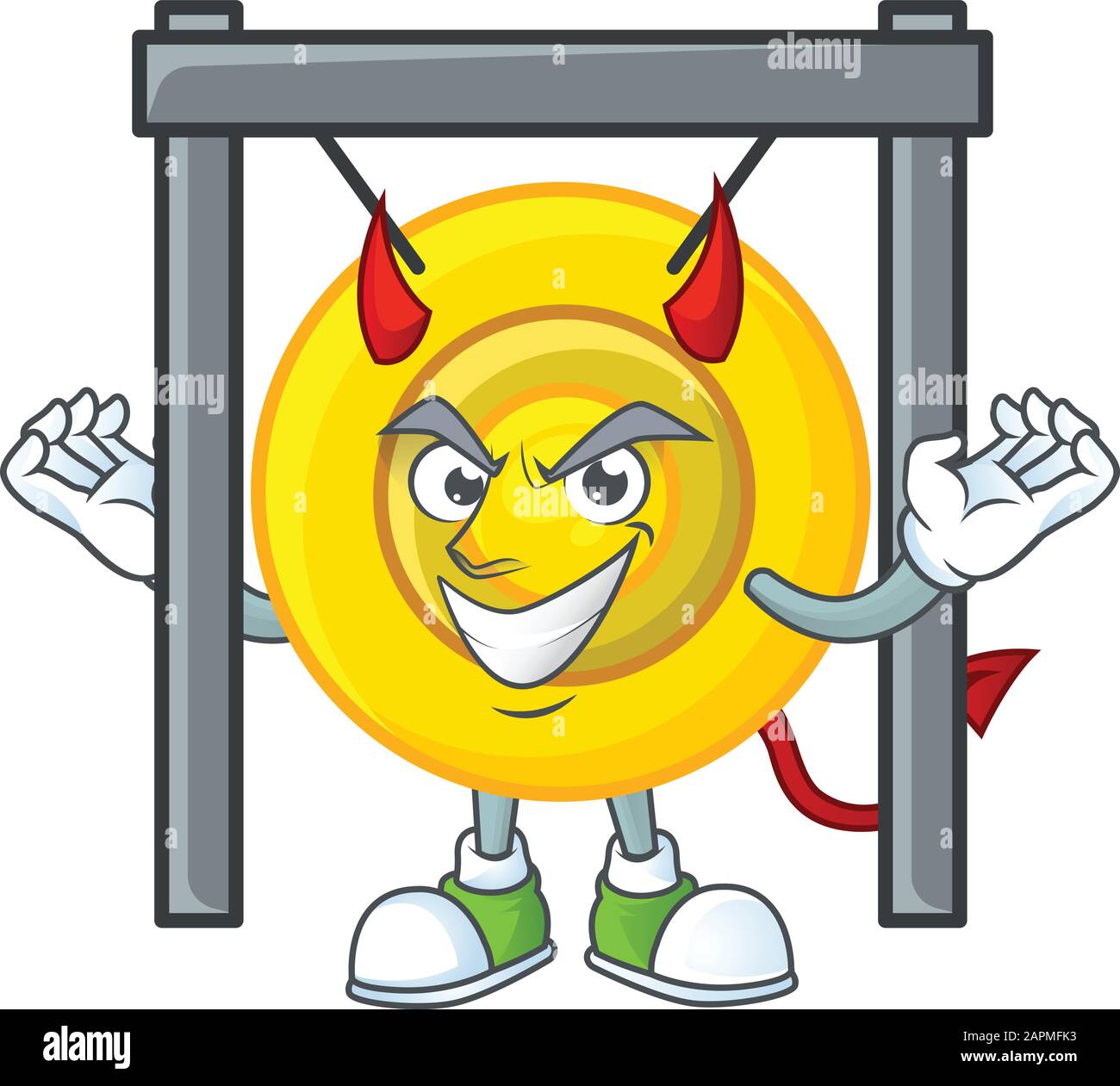 Devil chinese gong Cartoon character design style Stock Vector Image ...