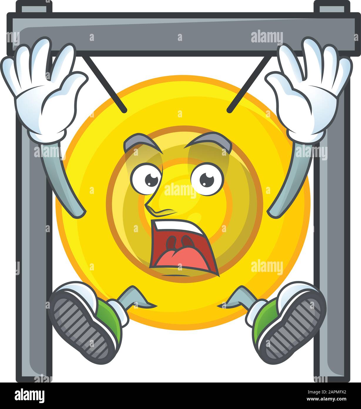 An icon character of chinese gong style with shocking gesture Stock ...