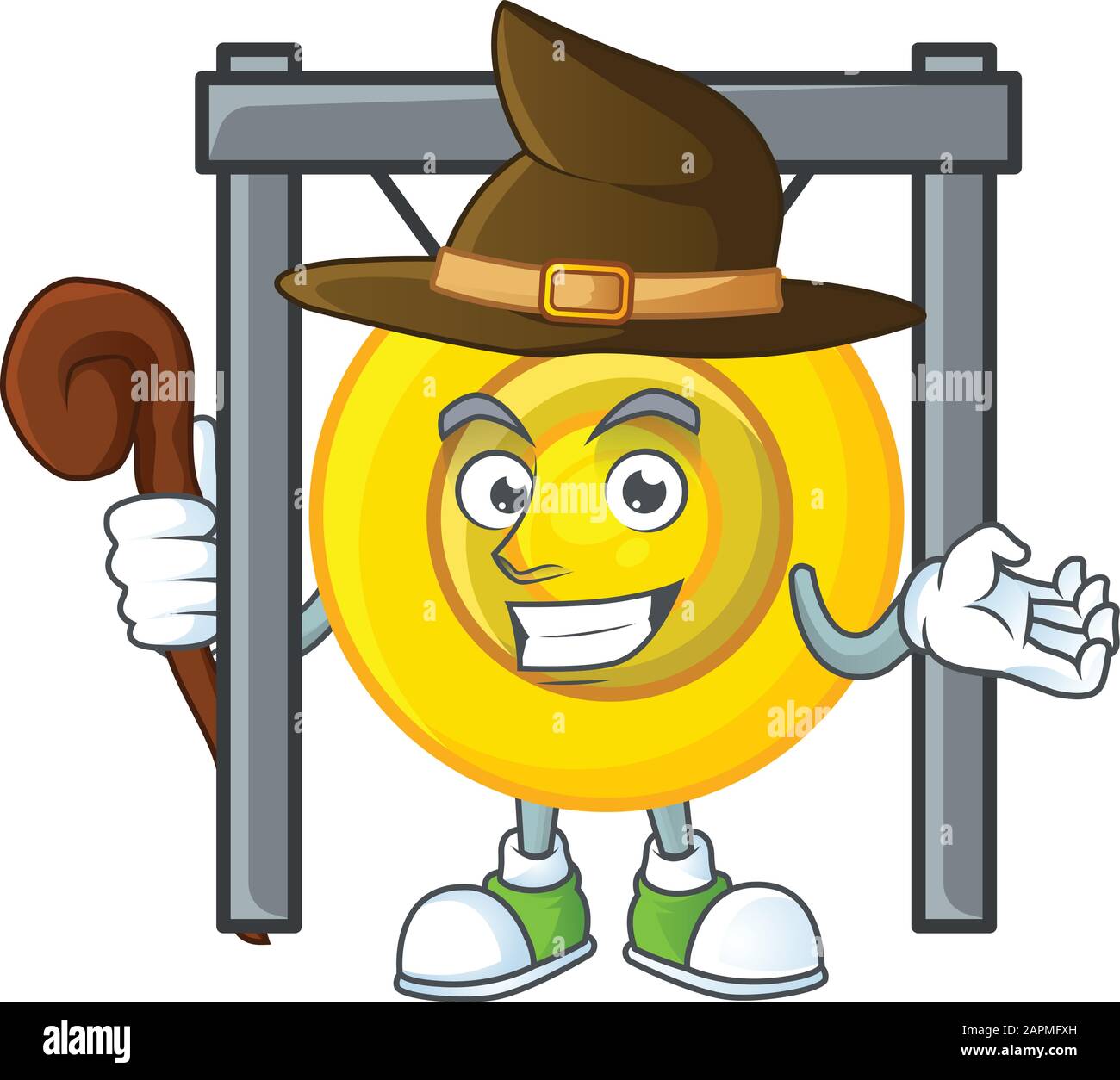 cartoon mascot style of chinese gong dressed as a witch Stock Vector ...