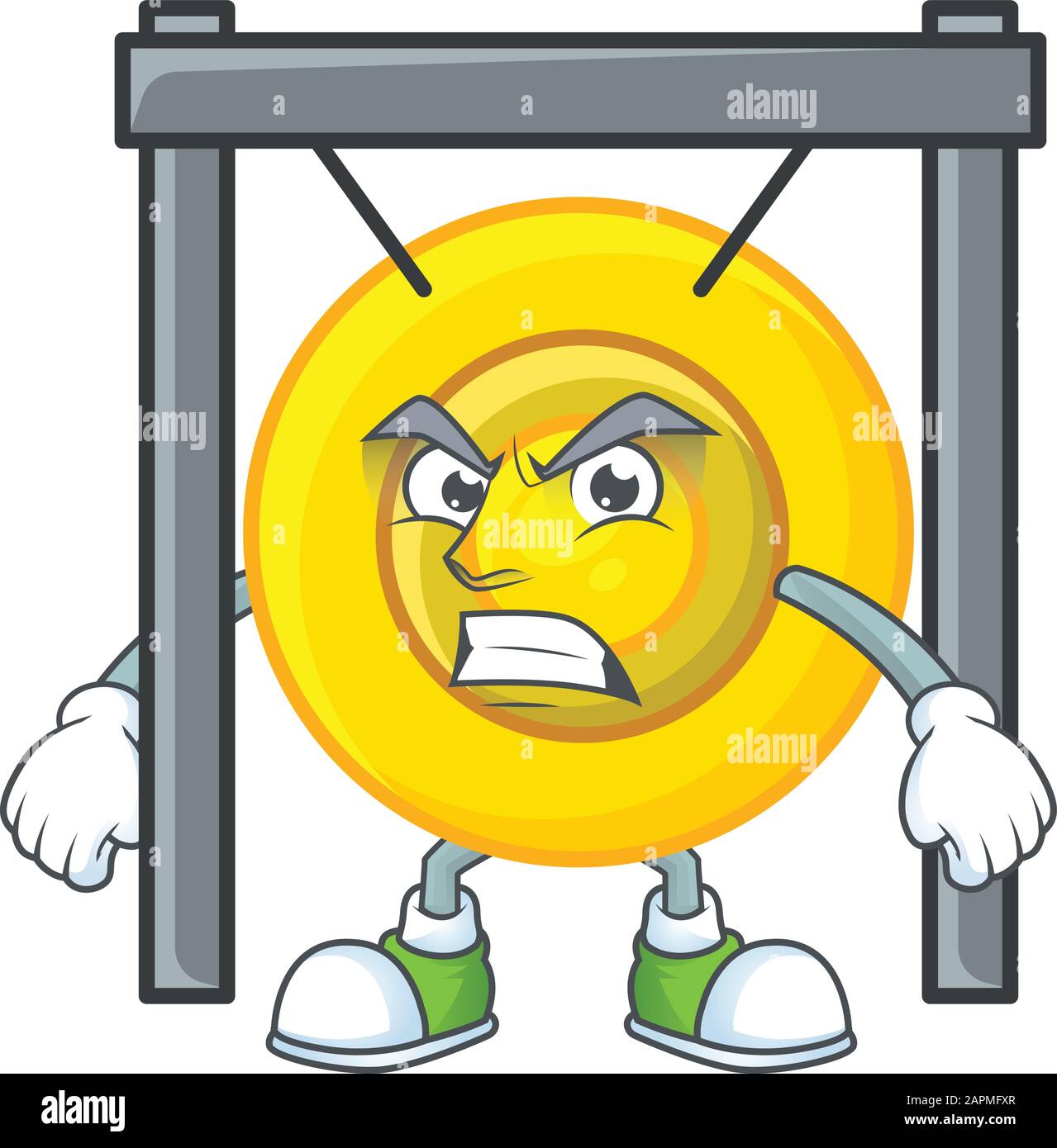cartoon character of chinese gong with angry face Stock Vector Image ...