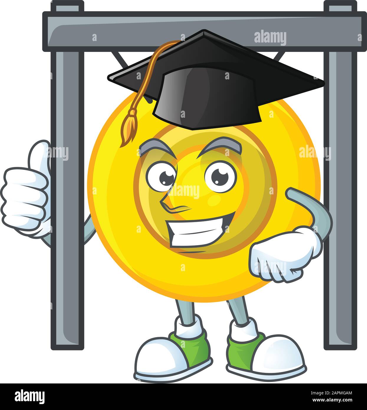 happy and proud of chinese gong wearing a black Graduation hat Stock ...