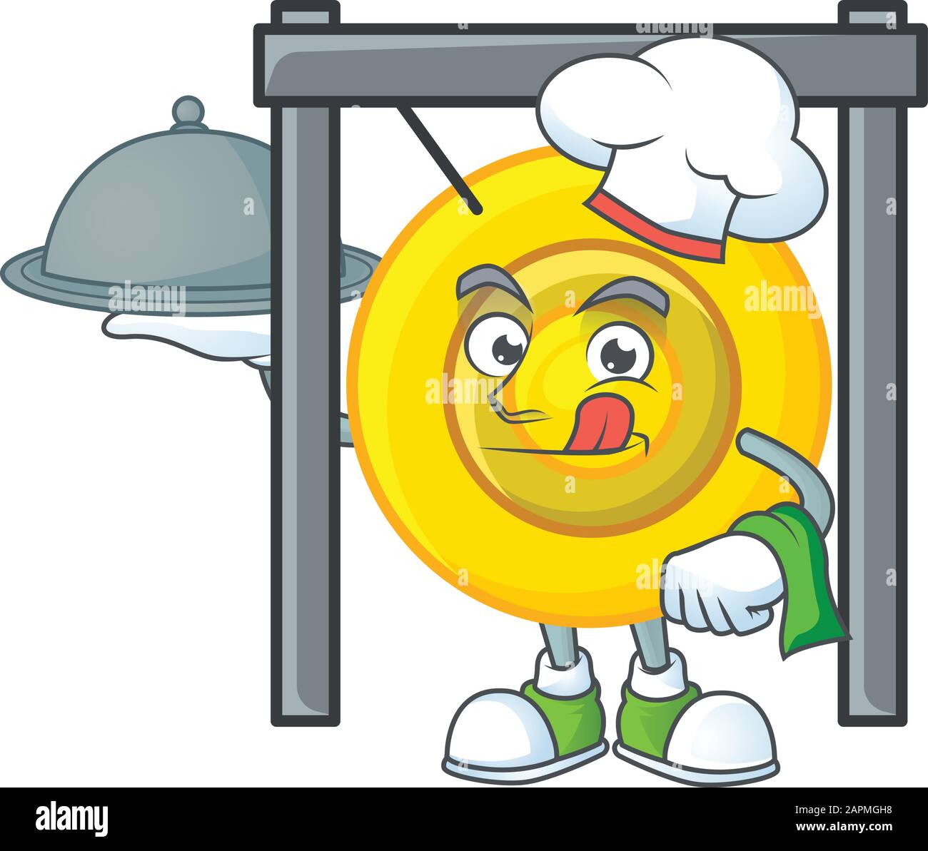 cartoon design of chinese gong as a Chef having food on tray Stock ...