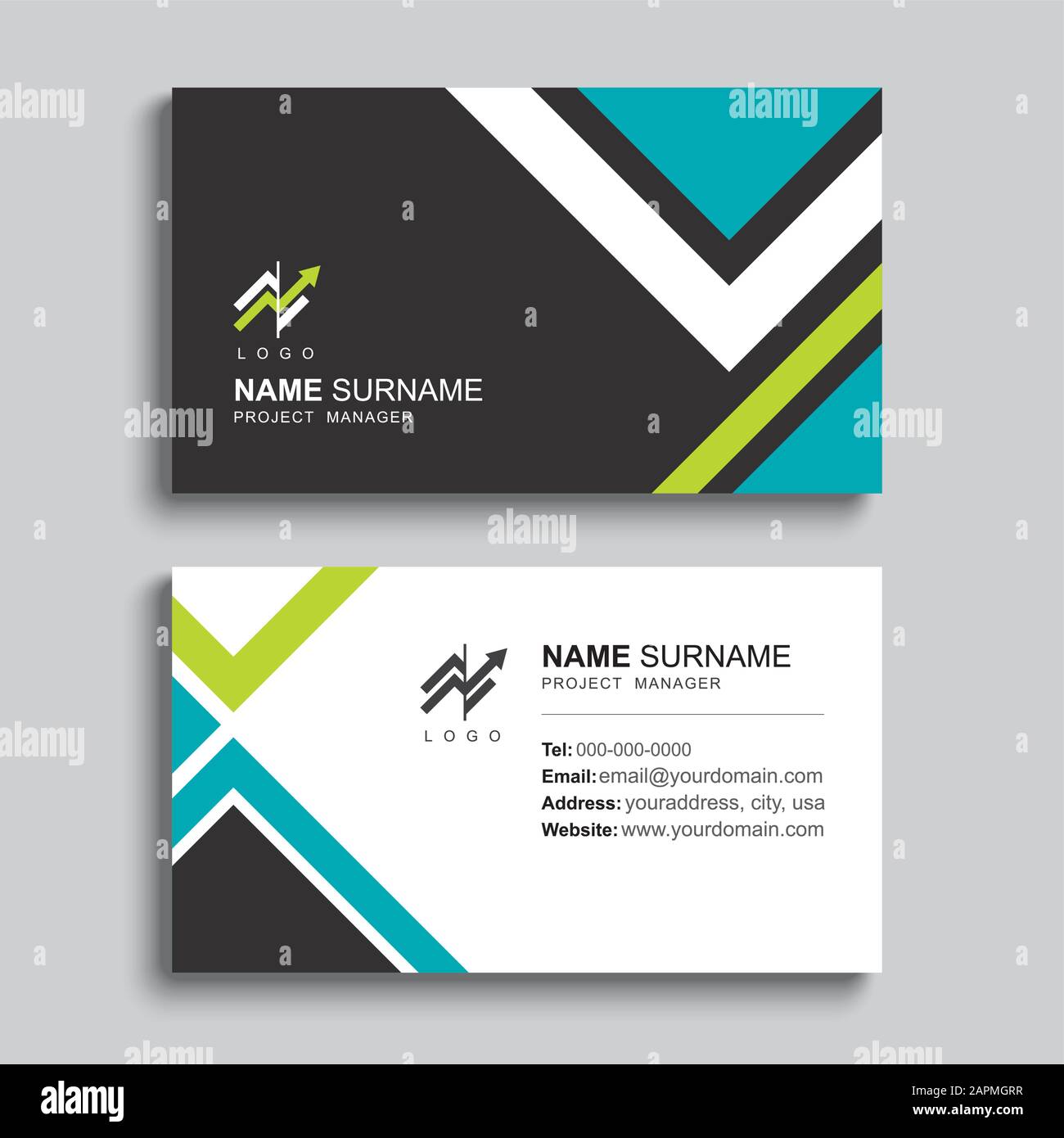 Minimal business card print template design Stock Vector Image & Art ...