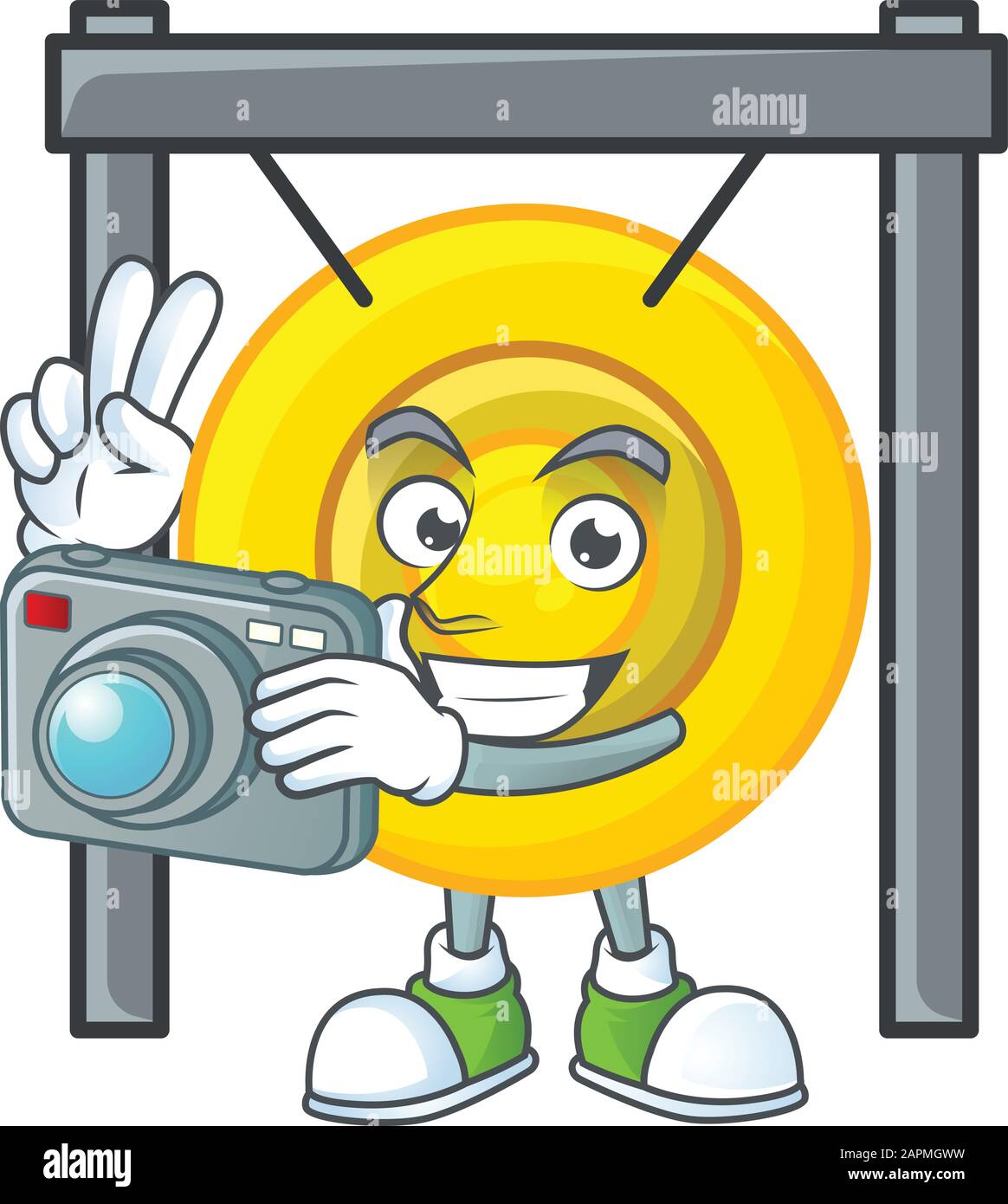 Cool Photographer chinese gong character with a camera Stock Vector ...
