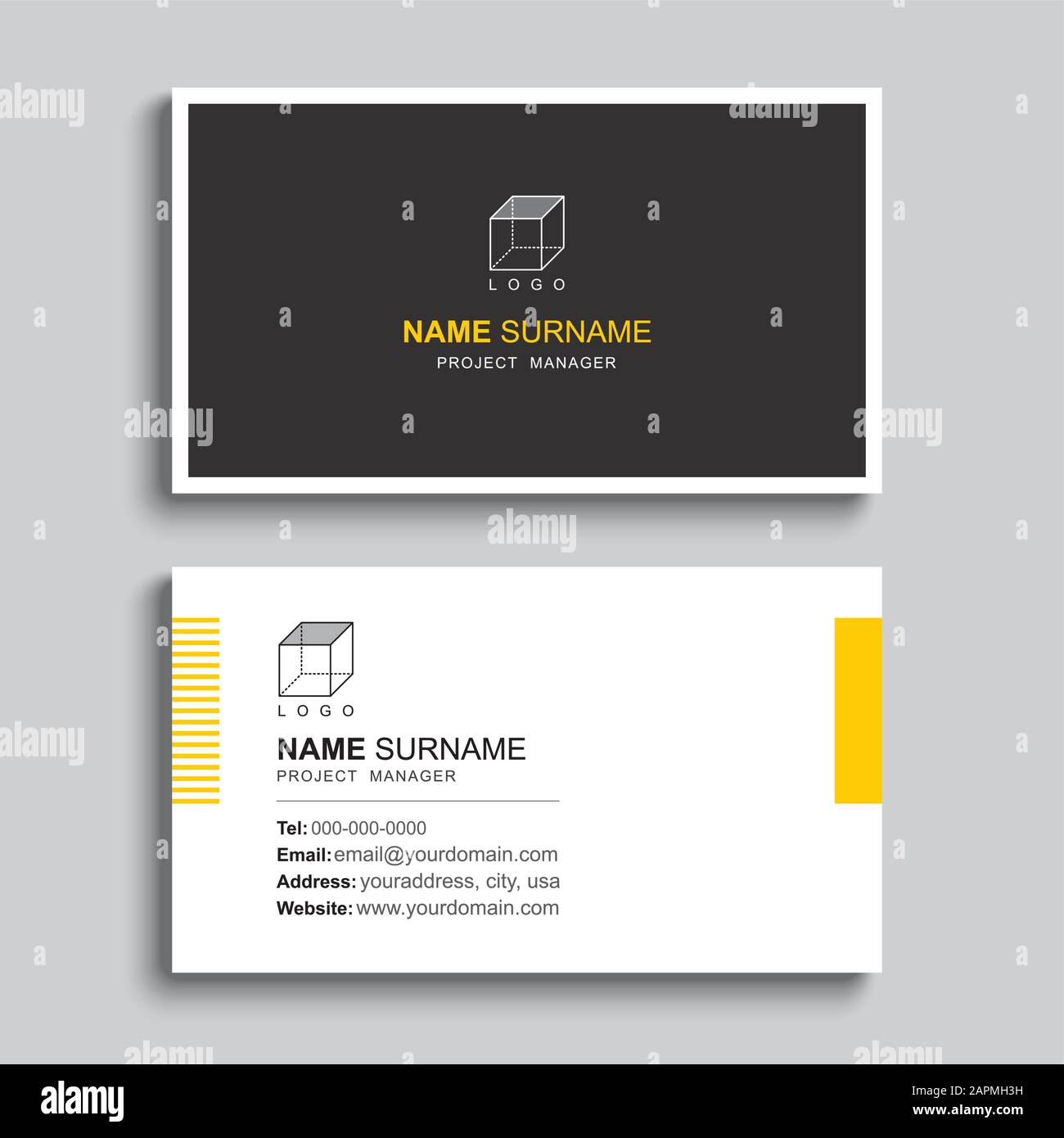 Minimal business card print template design. Simple clean layout Stock ...