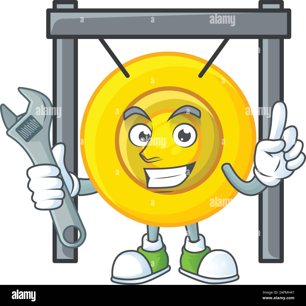 Smart Mechanic chinese gong cartoon character design Stock Vector Image ...