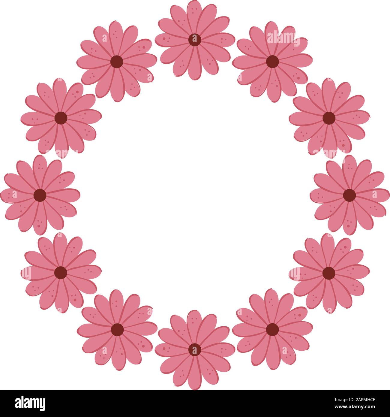 frame circular of flowers isolated icon Stock Vector Image & Art - Alamy