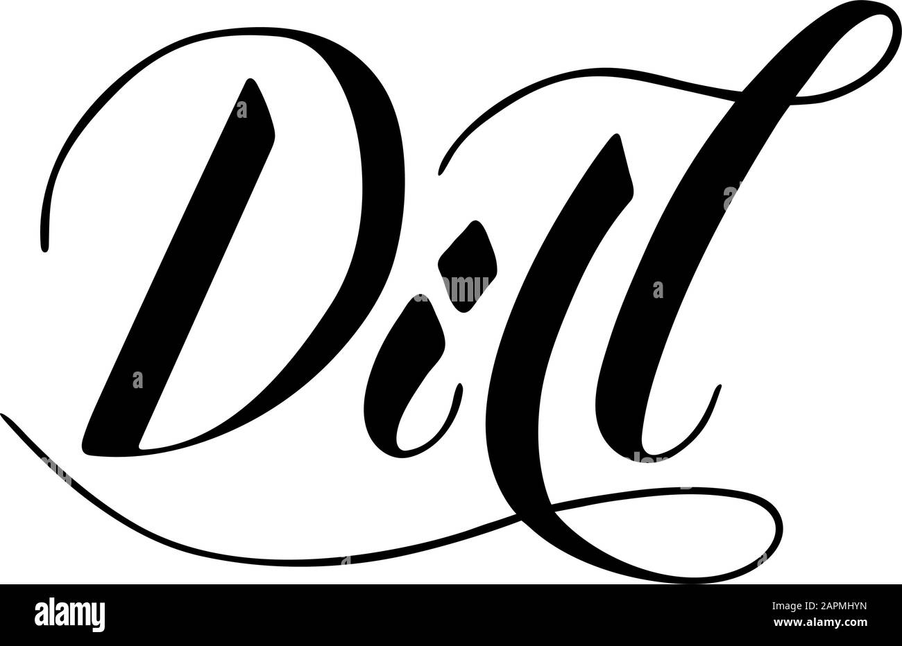 Vector hand written dill text isolated on white background. Kitchen ...