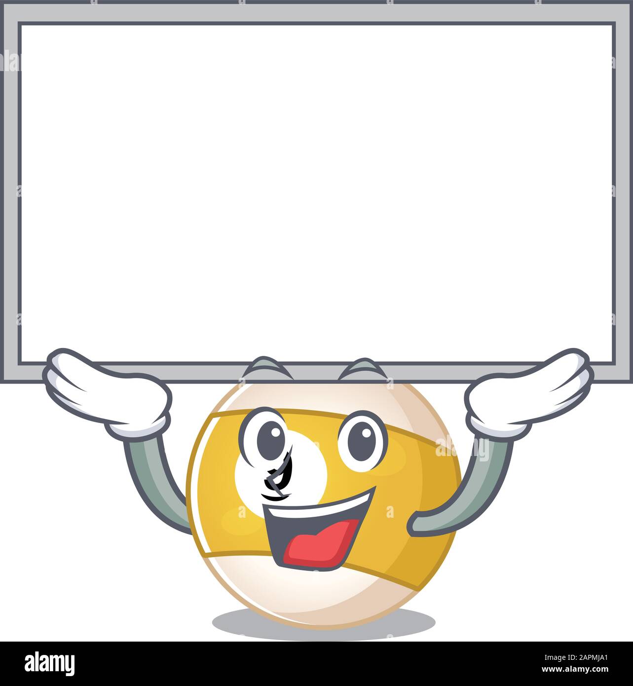 A mascot picture of billiard ball raised up board Stock Vector Image ...