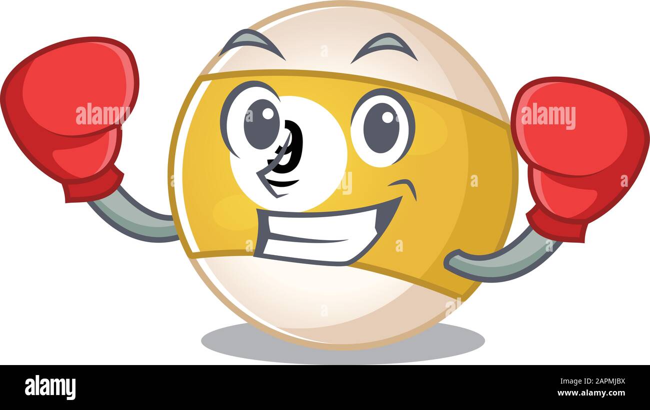Sporty Boxing billiard ball mascot character style Stock Vector Image ...