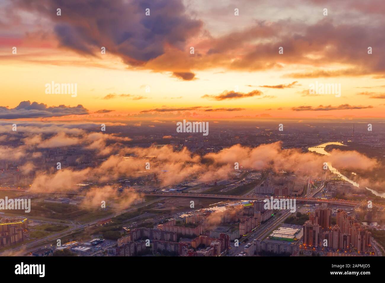 Aerial view orange low cloud hi-res stock photography and images - Alamy
