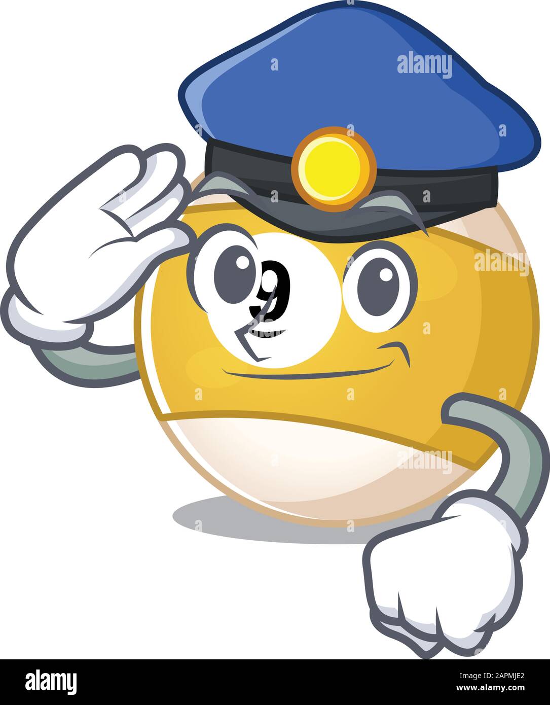 Billiard ball Cartoon mascot performed as a Police officer Stock Vector ...