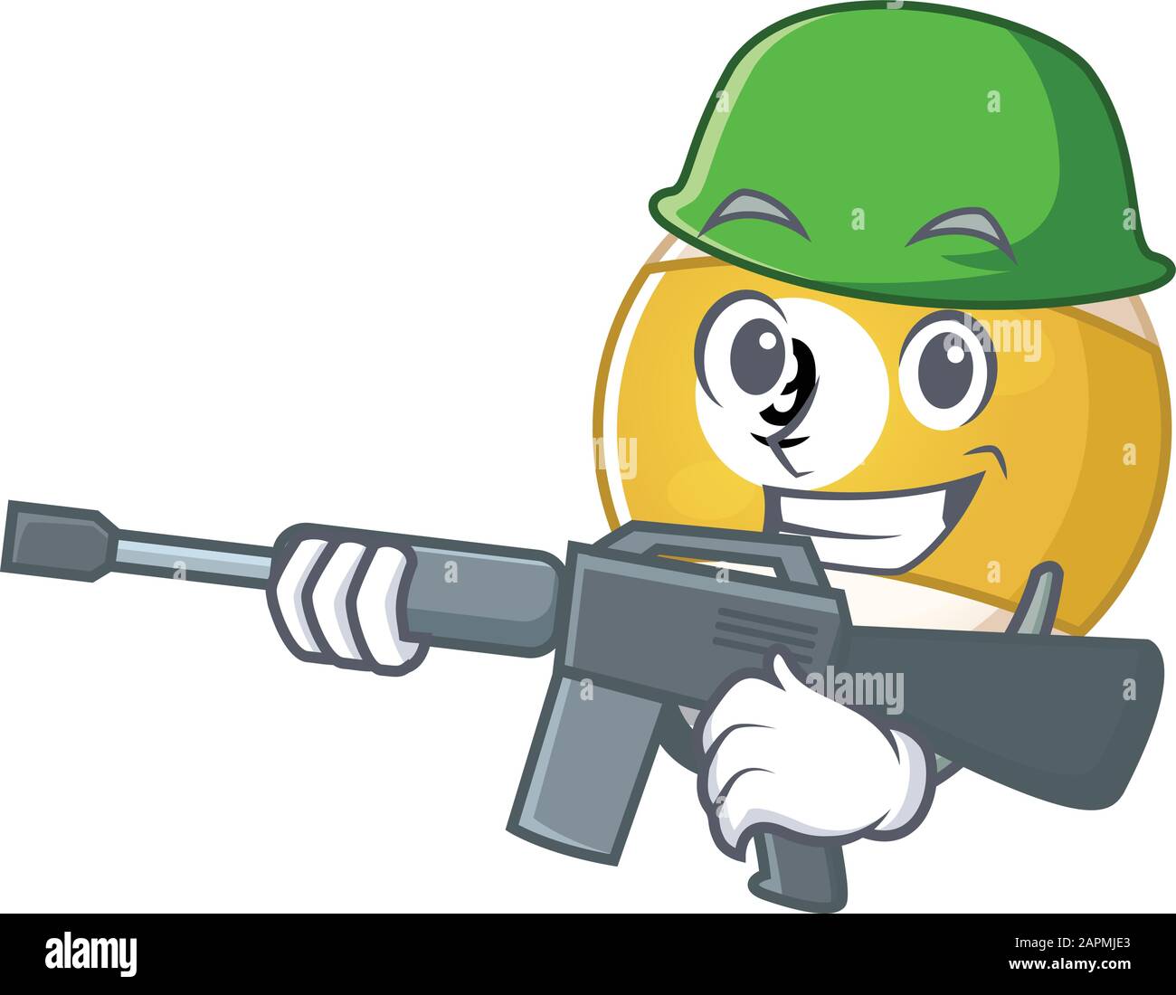 A cartoon design of billiard ball Army with machine gun Stock Vector ...