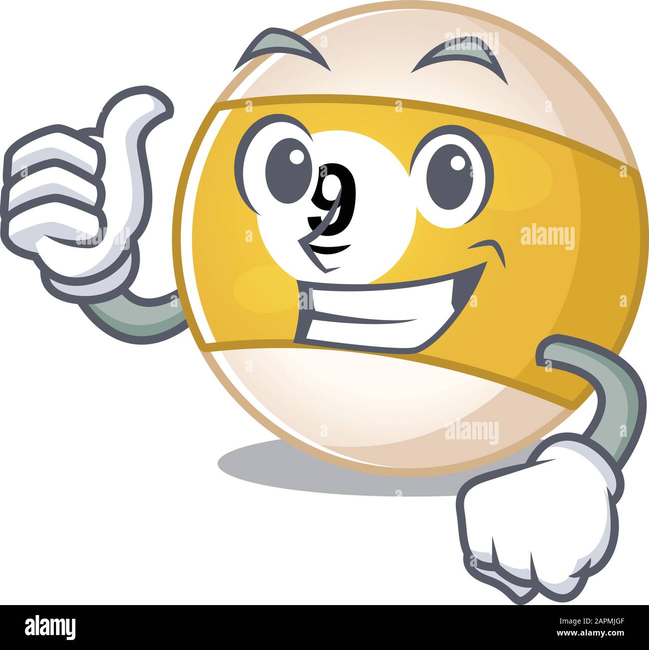 Cheerfully billiard ball making Thumbs up gesture Stock Vector Image ...
