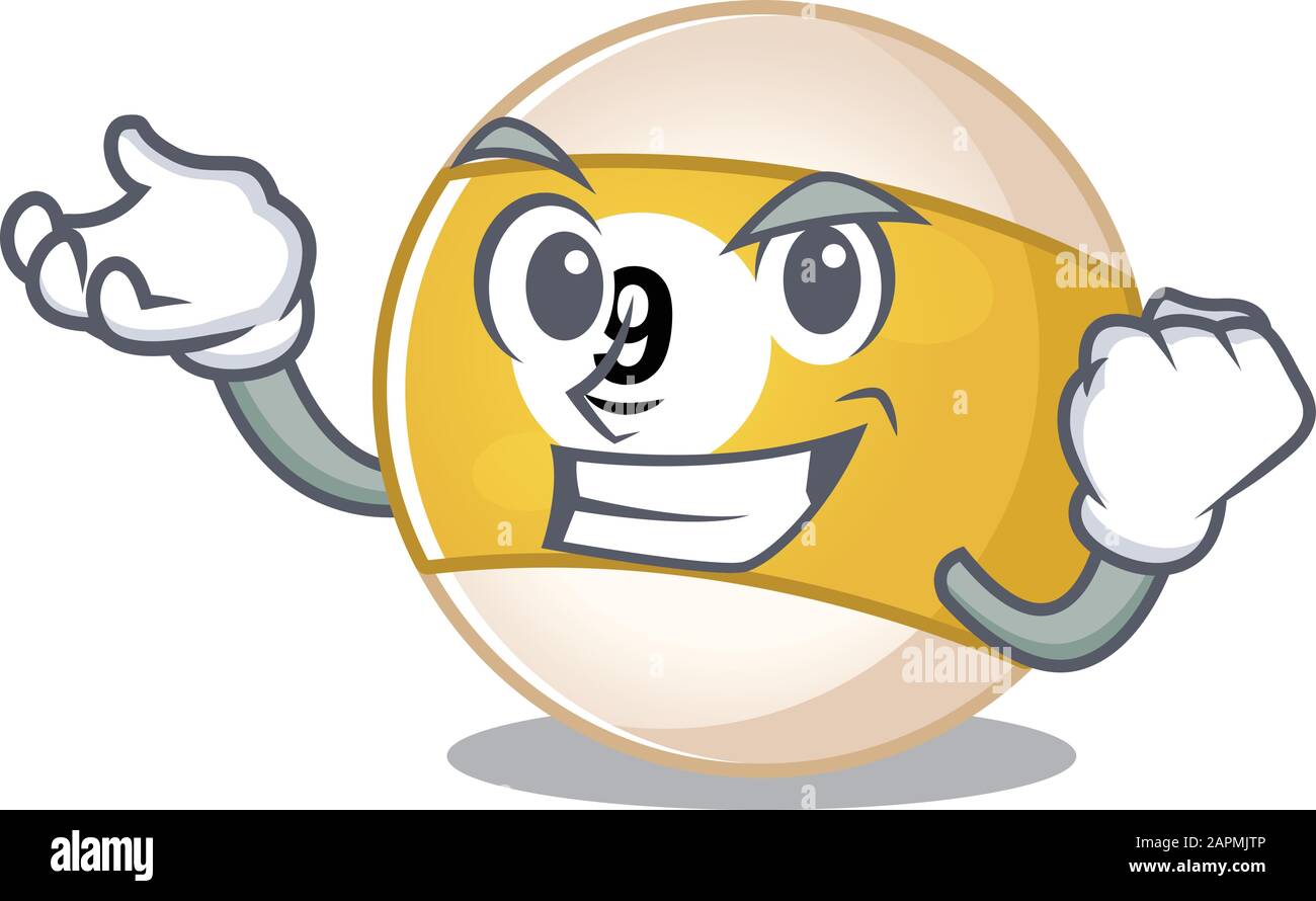 Happy confident Successful billiard ball cartoon character style Stock ...