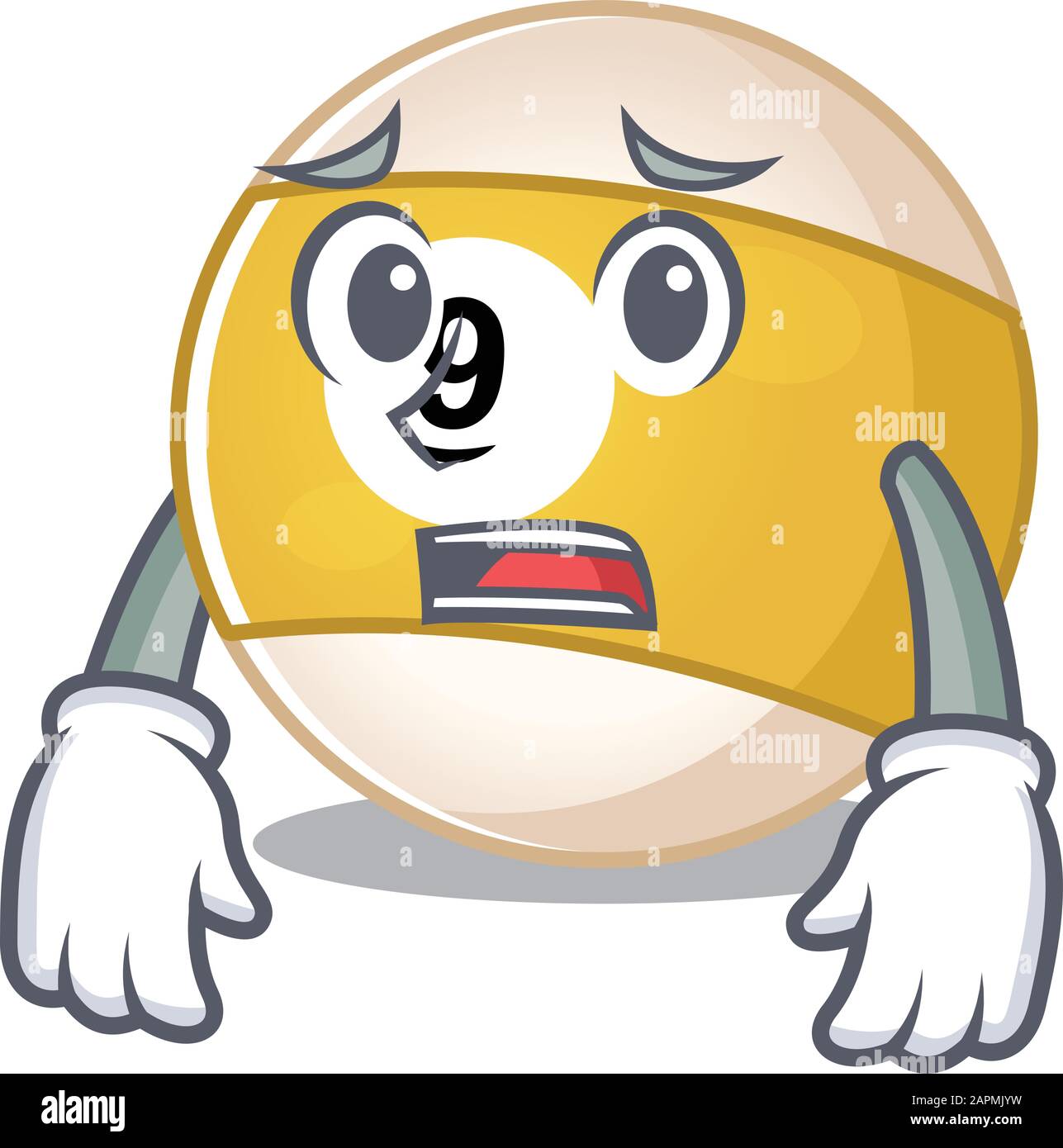 A picture of billiard ball showing afraid look face Stock Vector Image ...