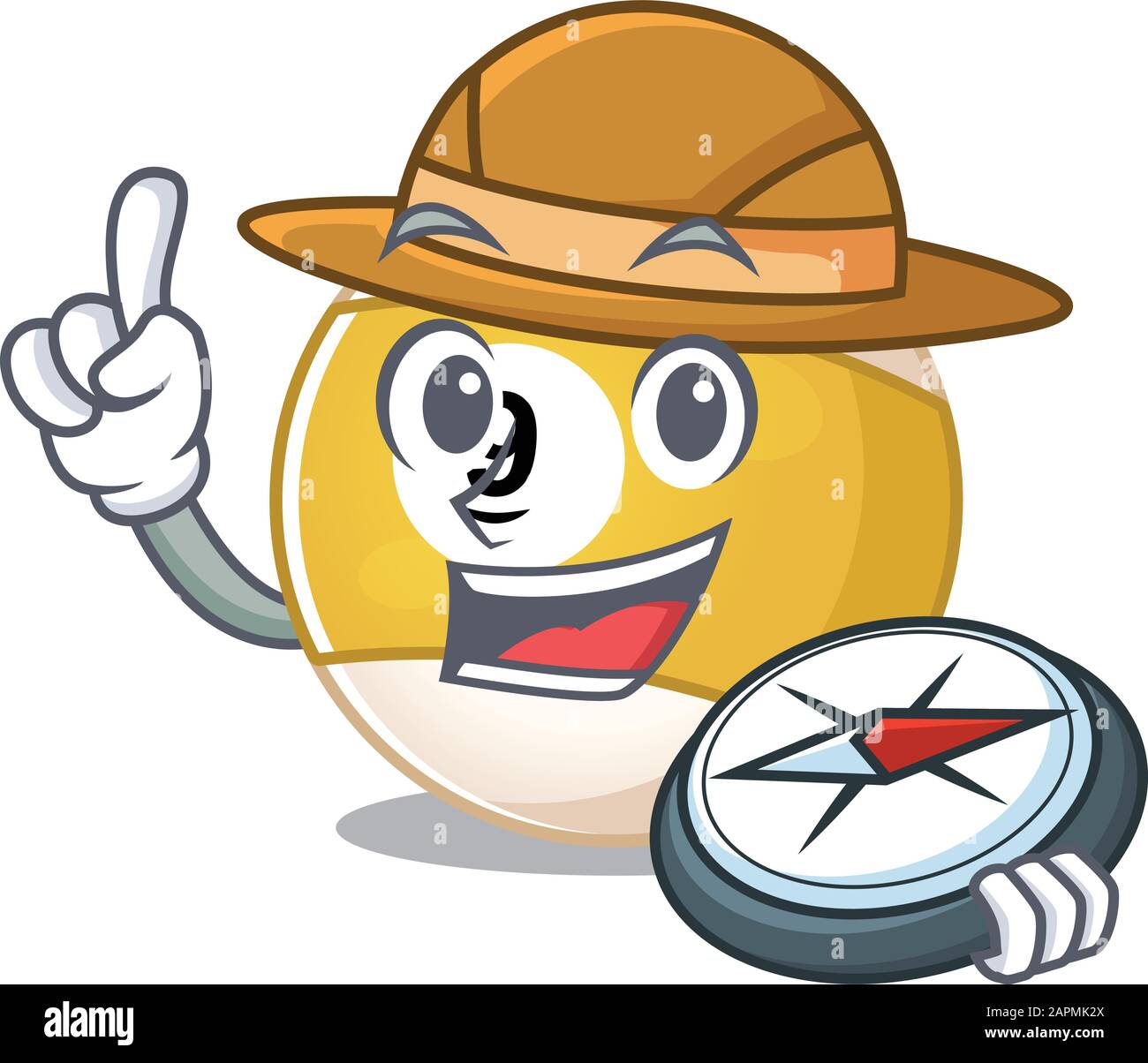 Billiard ball stylized Explorer having a compass Stock Vector Image ...
