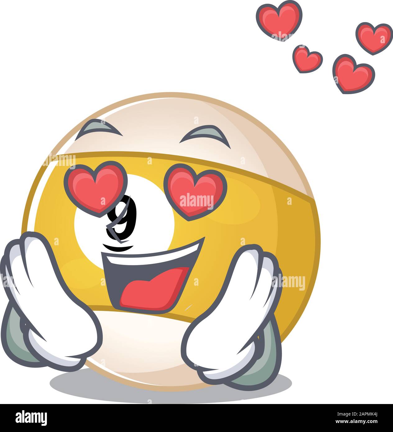 falling in love cute billiard ball cartoon character design Stock ...