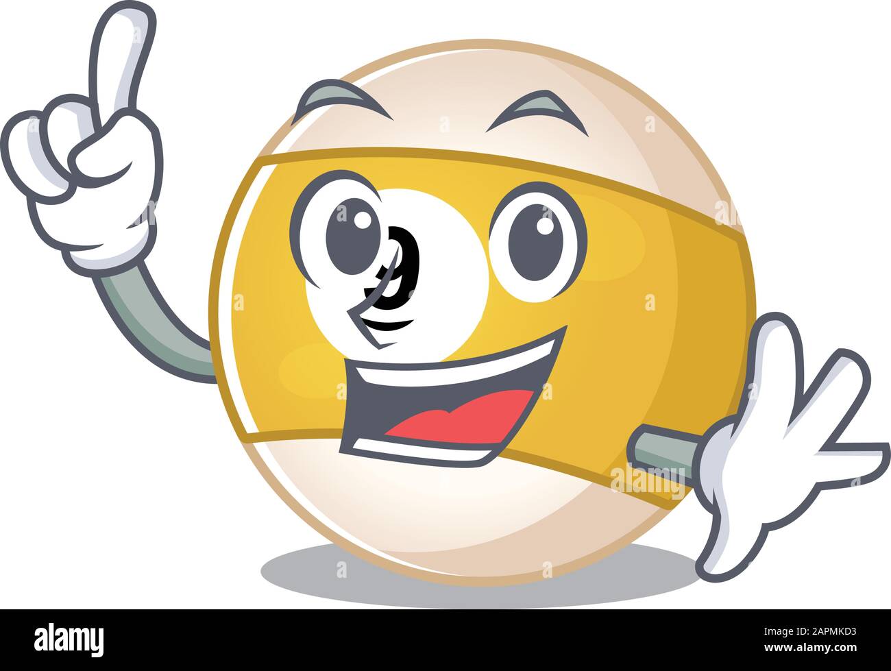 One Finger billiard ball in mascot cartoon character style Stock Vector ...