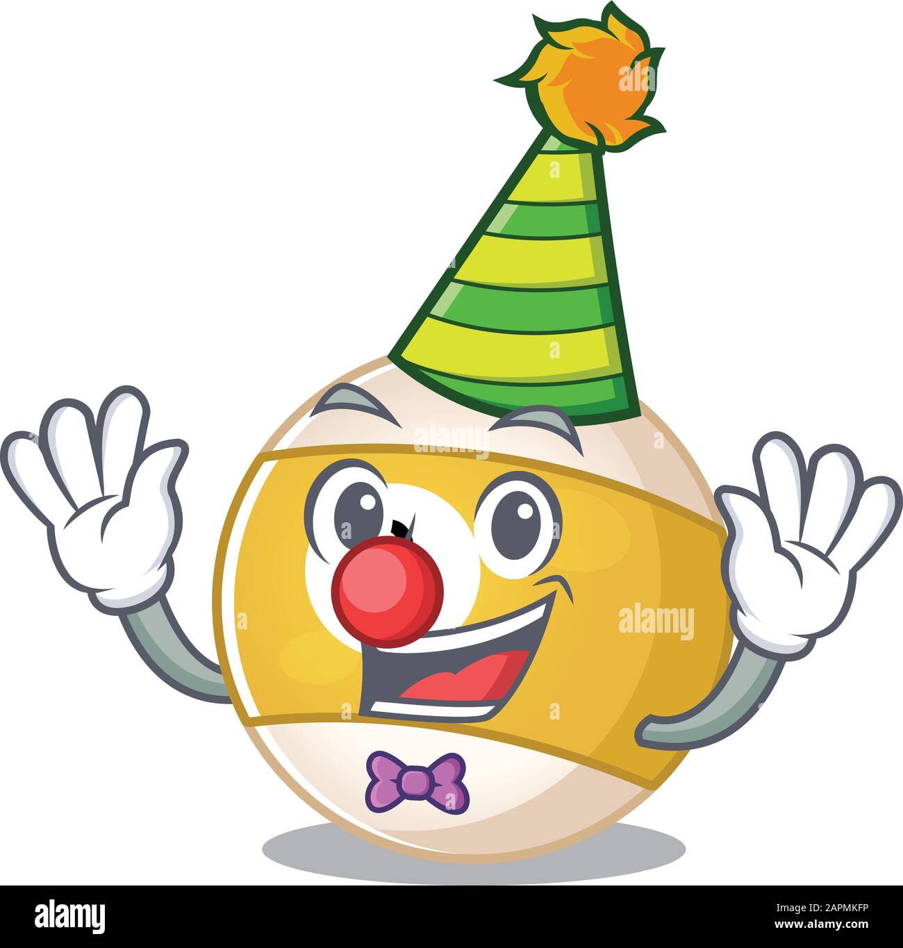 Funny Clown billiard ball cartoon character mascot design Stock Vector ...