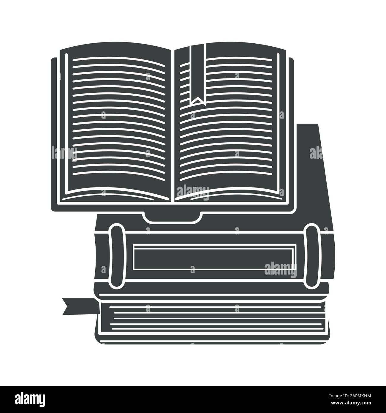 Books pile isolated icon, textbooks stack, copyright symbol Stock ...