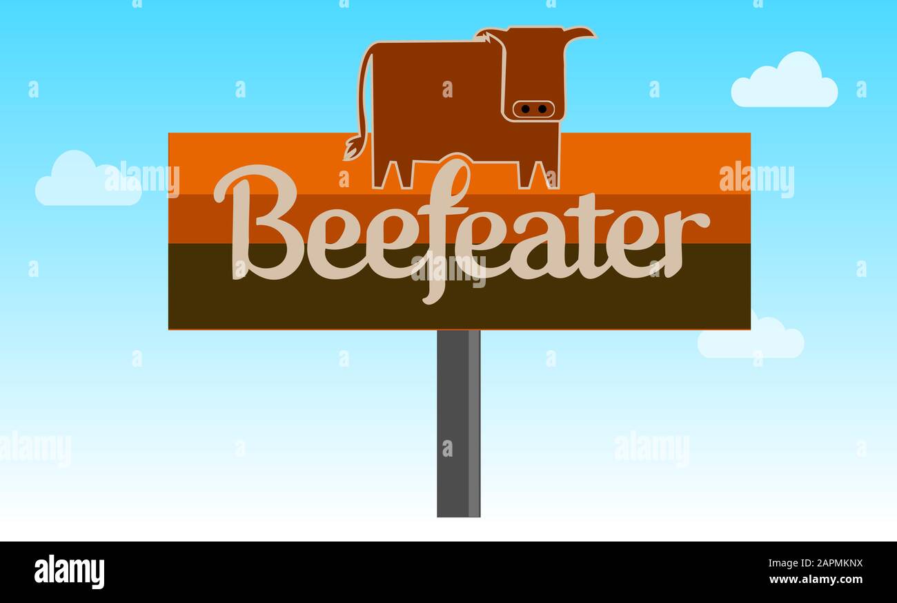 Beefeater restaurant sign hi-res stock photography and images - Alamy