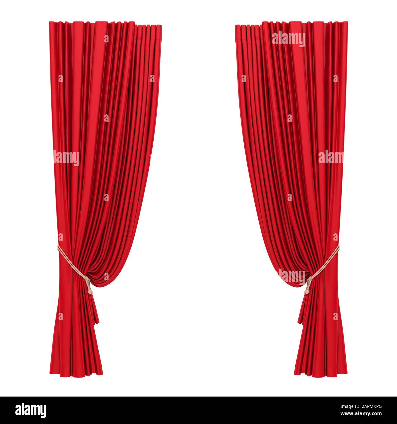 Red Curtain Isolated Stock Photo - Alamy