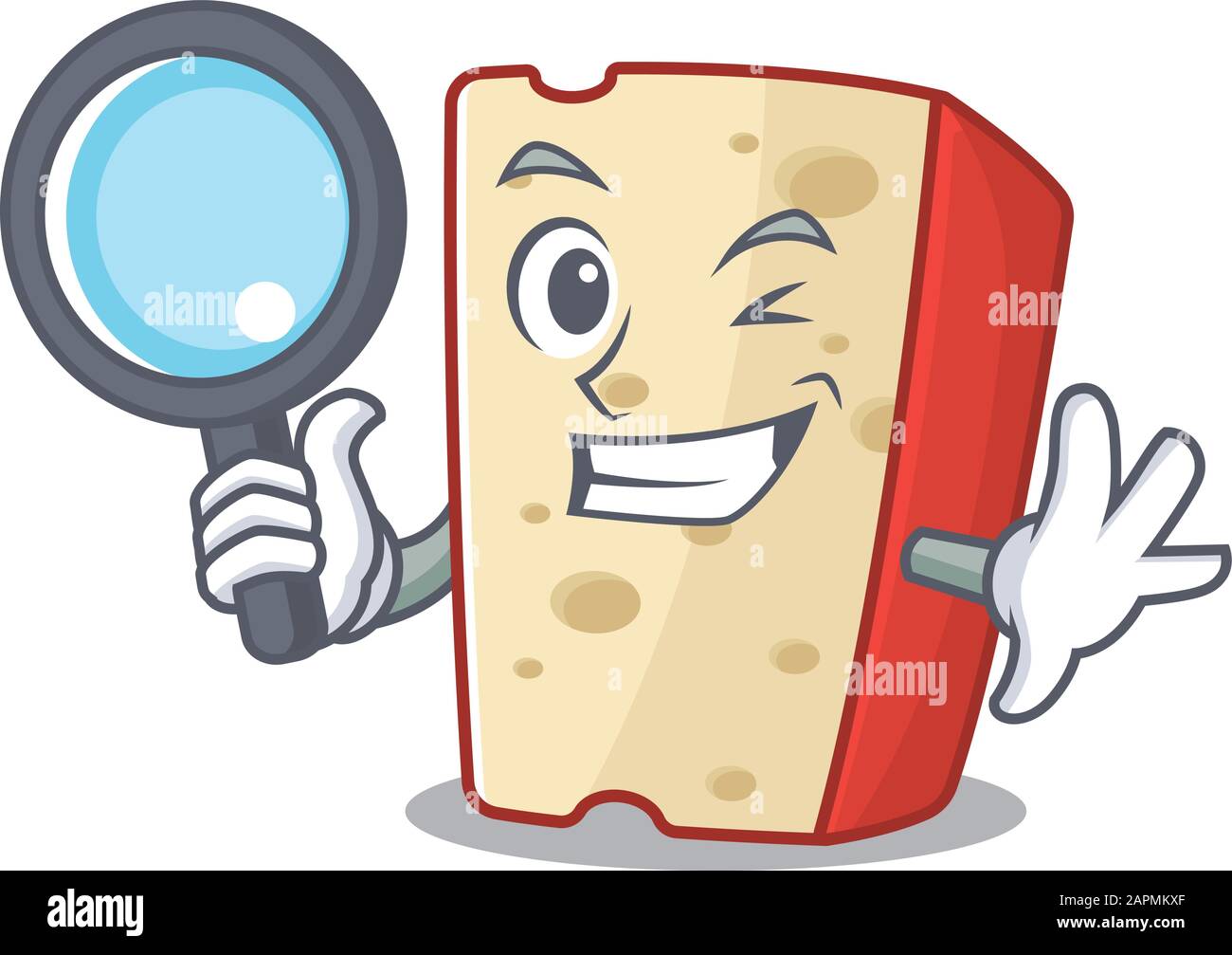 Cool and Smart dutch cheese Detective cartoon mascot style Stock Vector ...