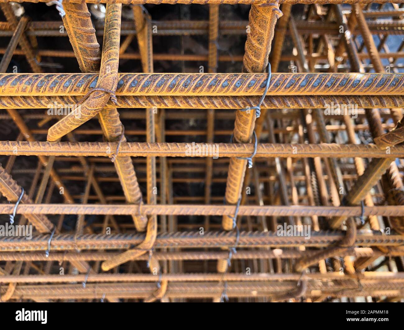 Metal reinforcement of concrete wall with metal clamps Stock Photo - Alamy