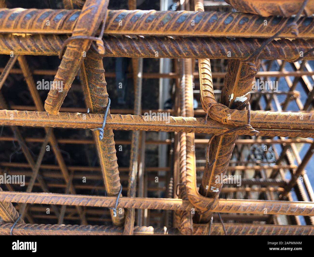 Metal reinforcement of concrete wall with metal clamps Stock Photo - Alamy